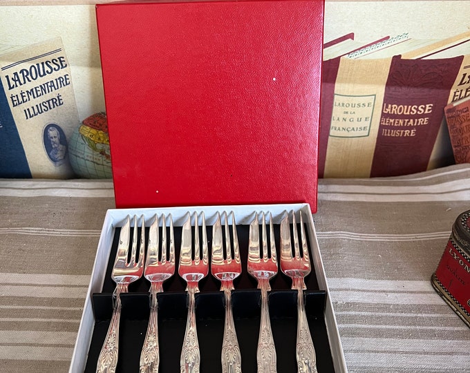A Retro Vintage Boxed Set of EPNS A1 Decorative Pastry Cake Forks - Etsy