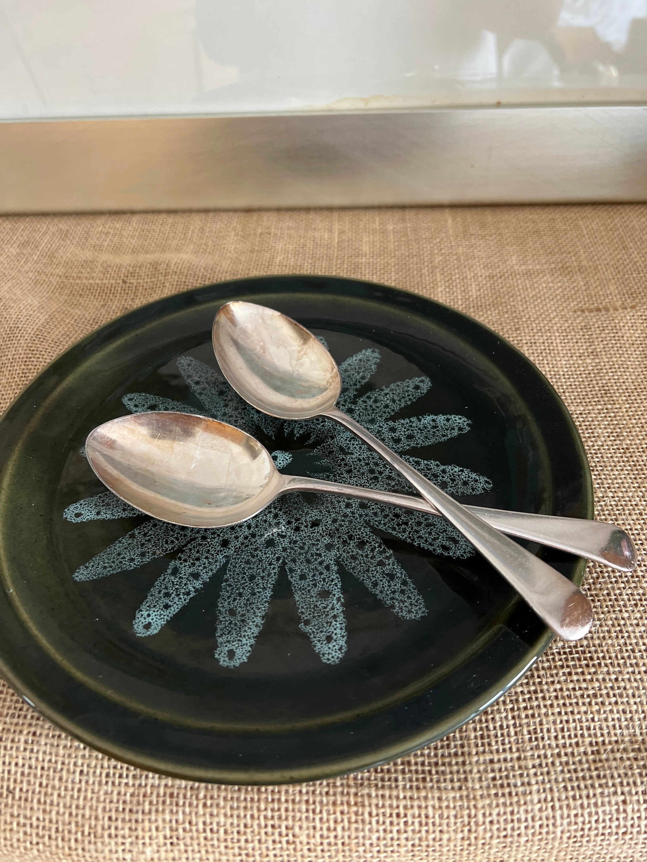 A Beautiful Dark Green Lotus Pottery Dish Made by Stoke Garden & Devon ...