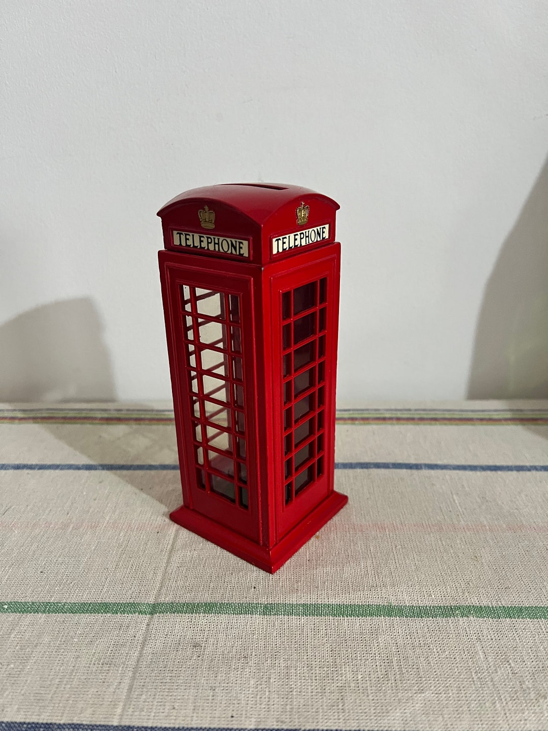A Vintage Replica British Die Cast Metal Red Telephone Money Box, Piggy ...