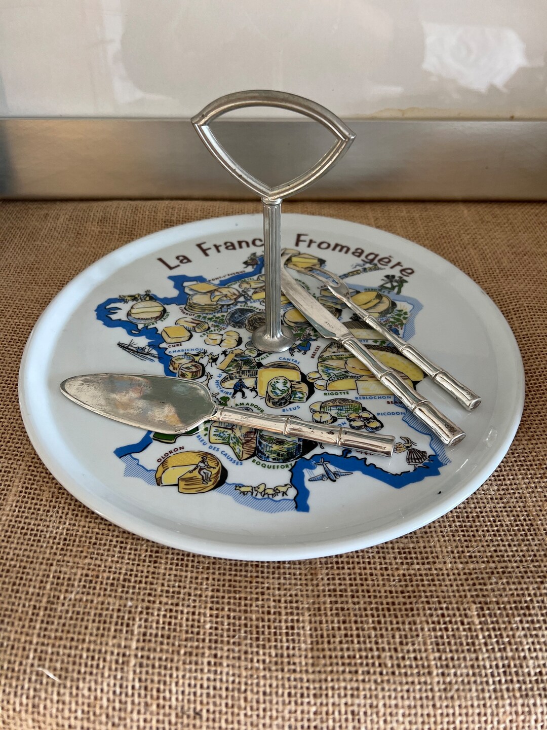A Vintage French La France Fromagere Porcelain Cheese Plate With Avon ...