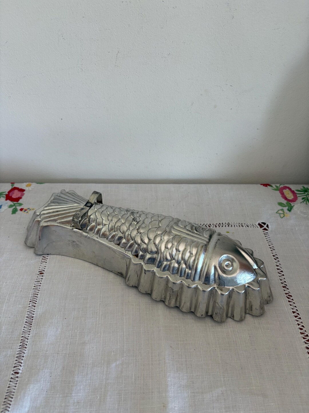 A Vintage Aluminium Fish Mould Mold for Salmon Mousse, Chocolate Making ...