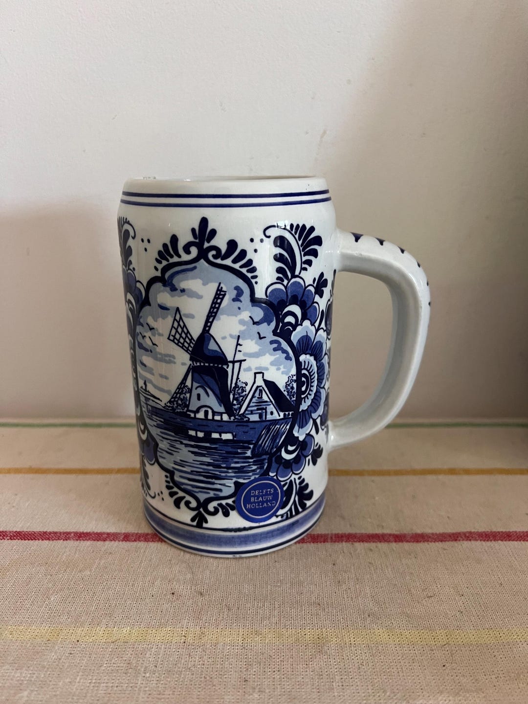 A Vintage Delft Dutch Holland China Hand Painted Blue and White Beer ...