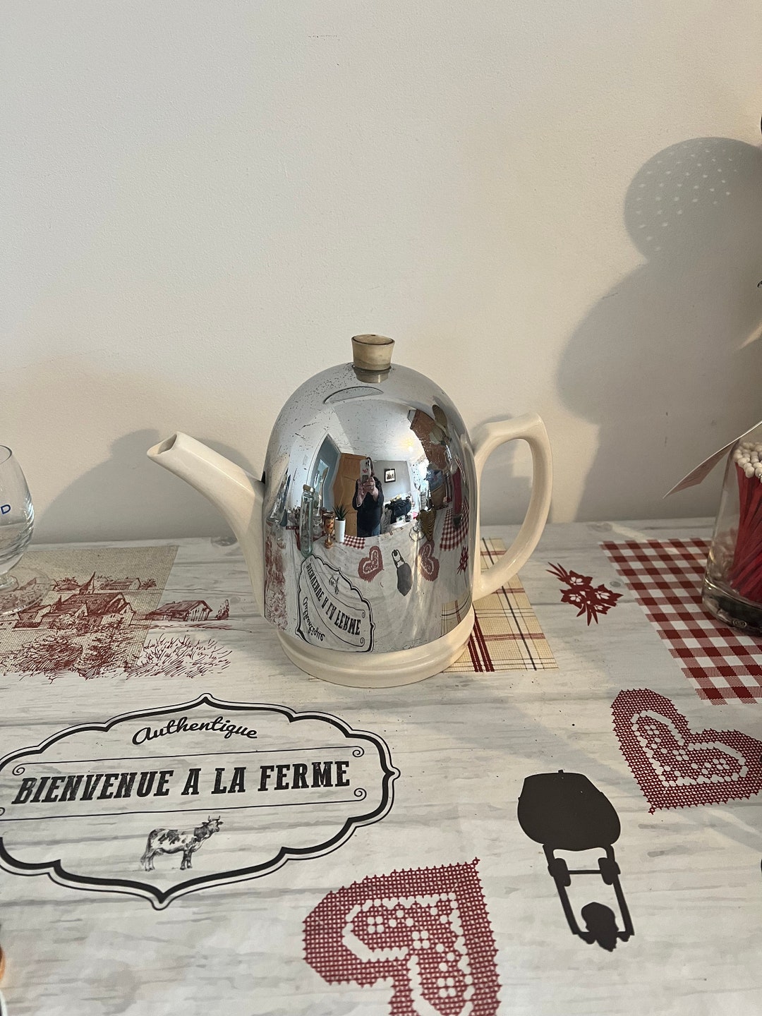 A Vintage Art Deco Chrome Cased Ceramic the Abbey Hot Pot Coffee Pot ...