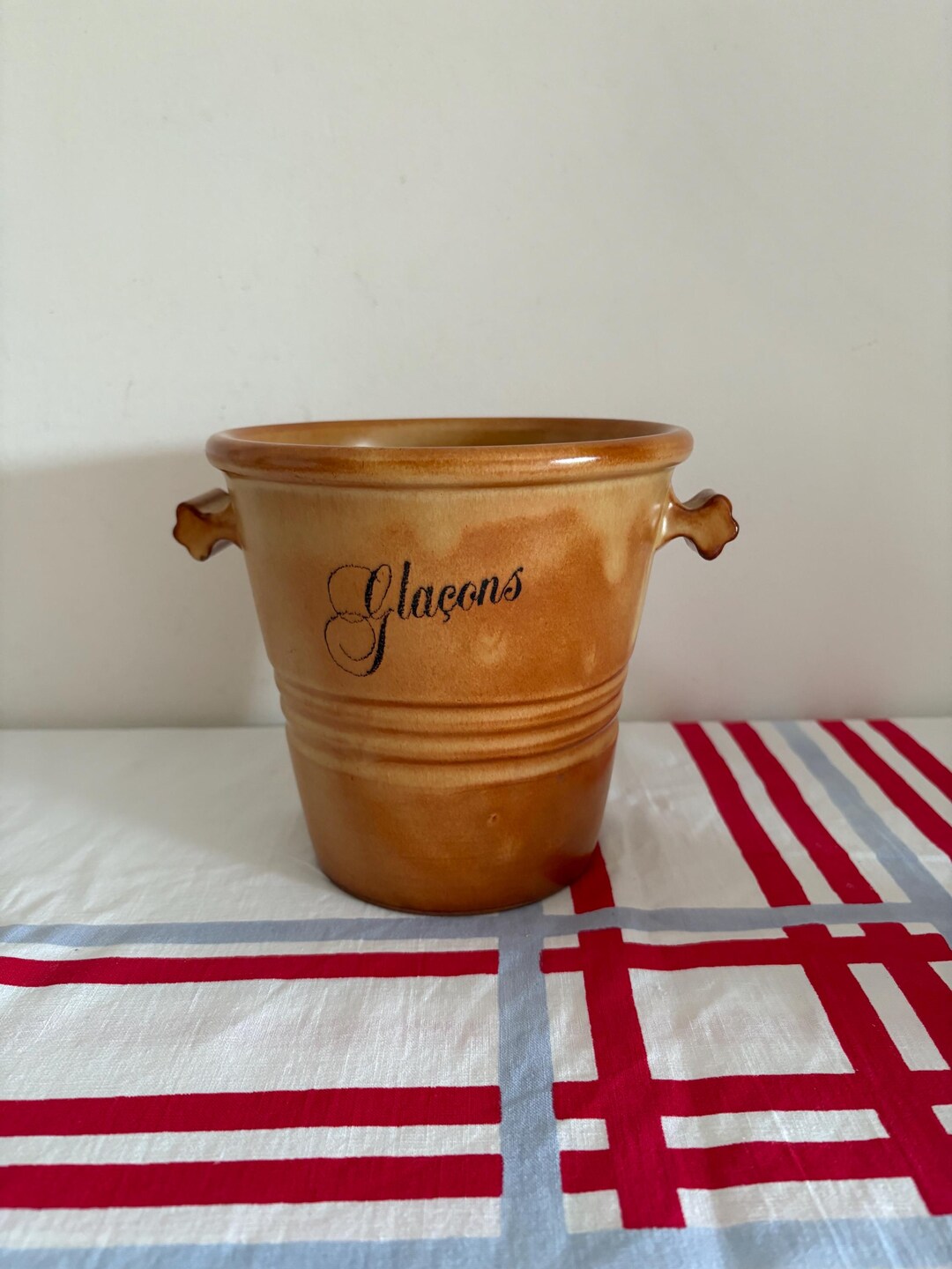 Vintage French Glazed Clay Ice Bucket: Rustic 'glacons' Pottery - Etsy