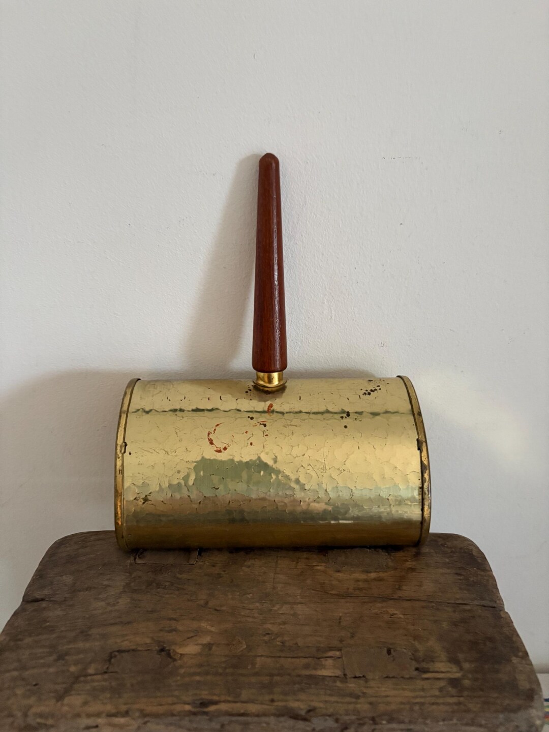 A Vintage Brass Table Crumb Brush Sweeper, Crumber With Teak Handle - Etsy