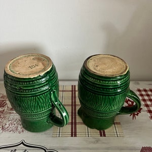 A Lovely Pair of Well Used Antique French Pea Green Barrel Design ...