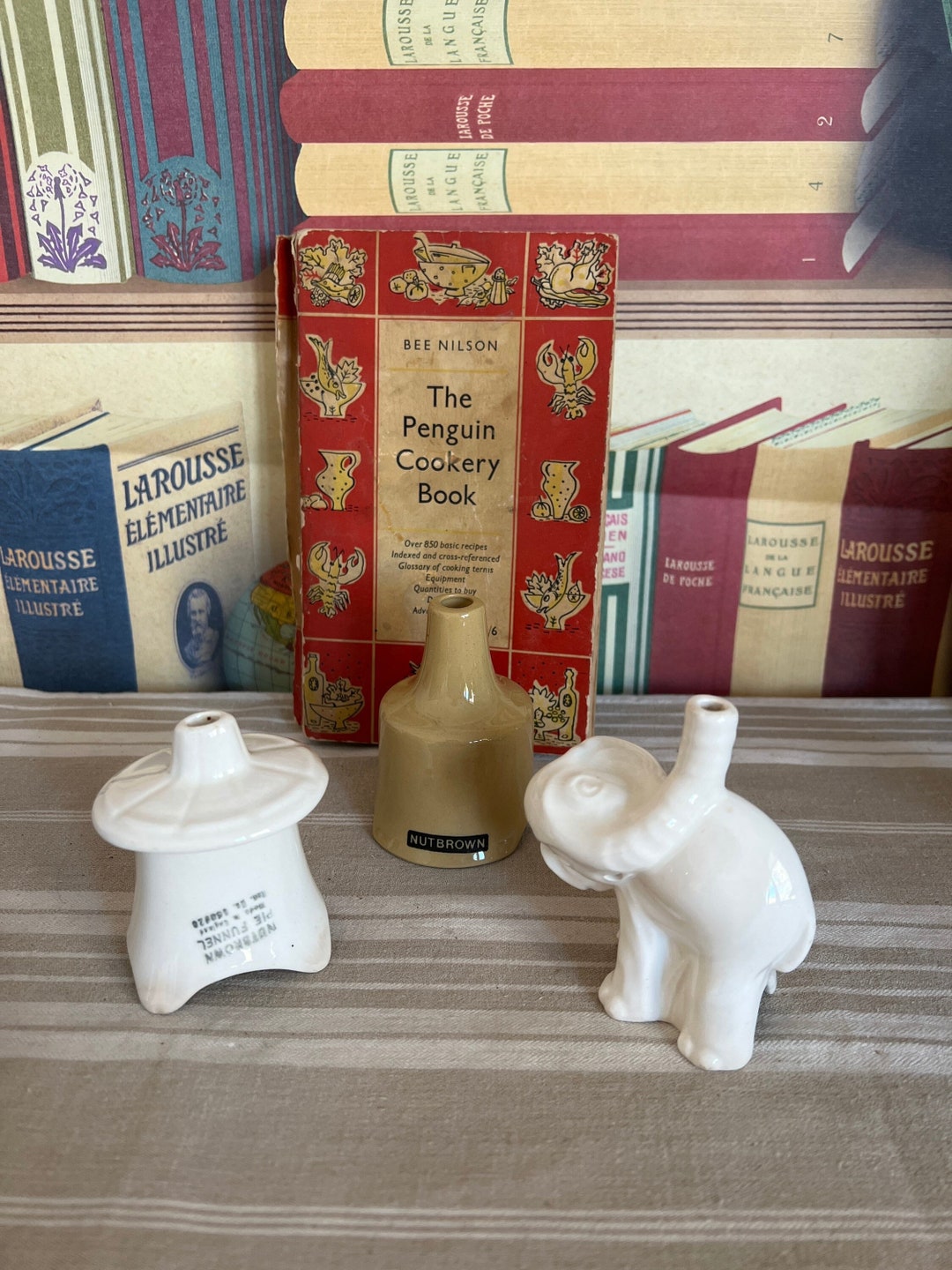 A Set of Three Collectible 1950s Nutbrown Pie Funnels Including ...