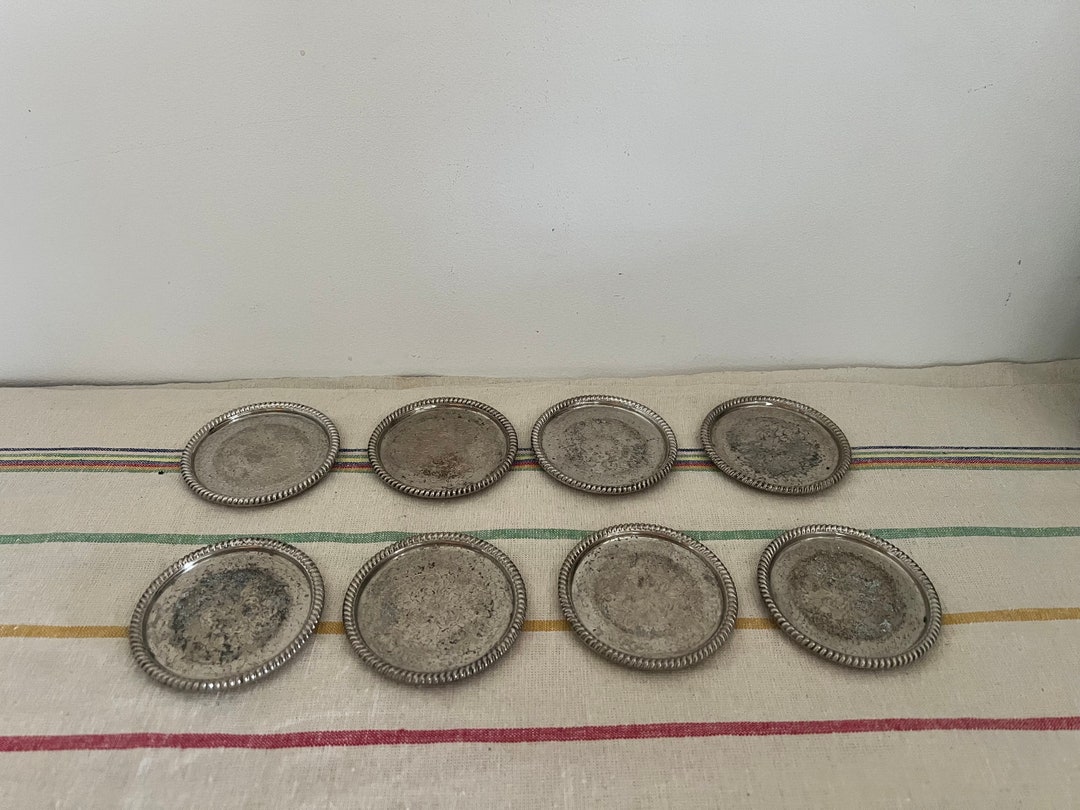 A Set of Eight Seba ZBA Vintage Silver Plated Decorative Coasters With ...