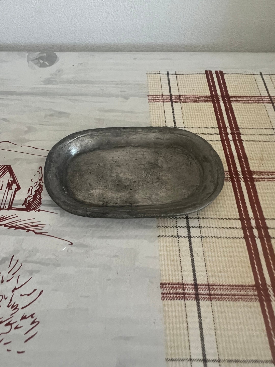 A Small Antique Pewter Dish Tray Paten Used for Communion or Wine ...