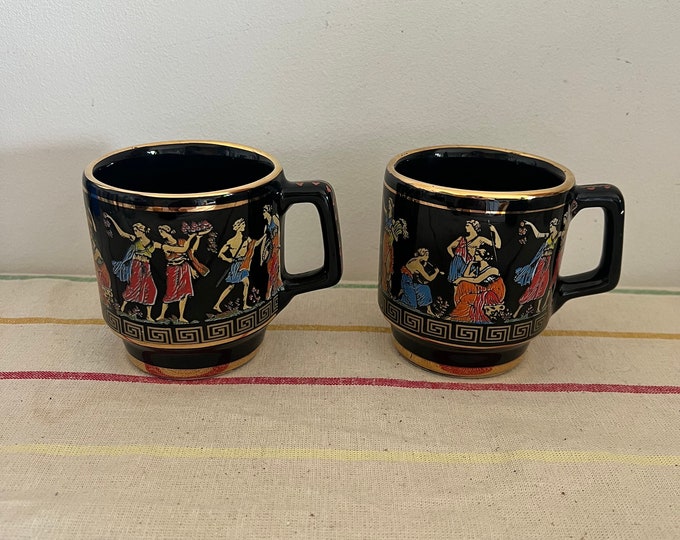 A Beautiful Pair of Collectible Greece Greek Mythology Inspired Black ...