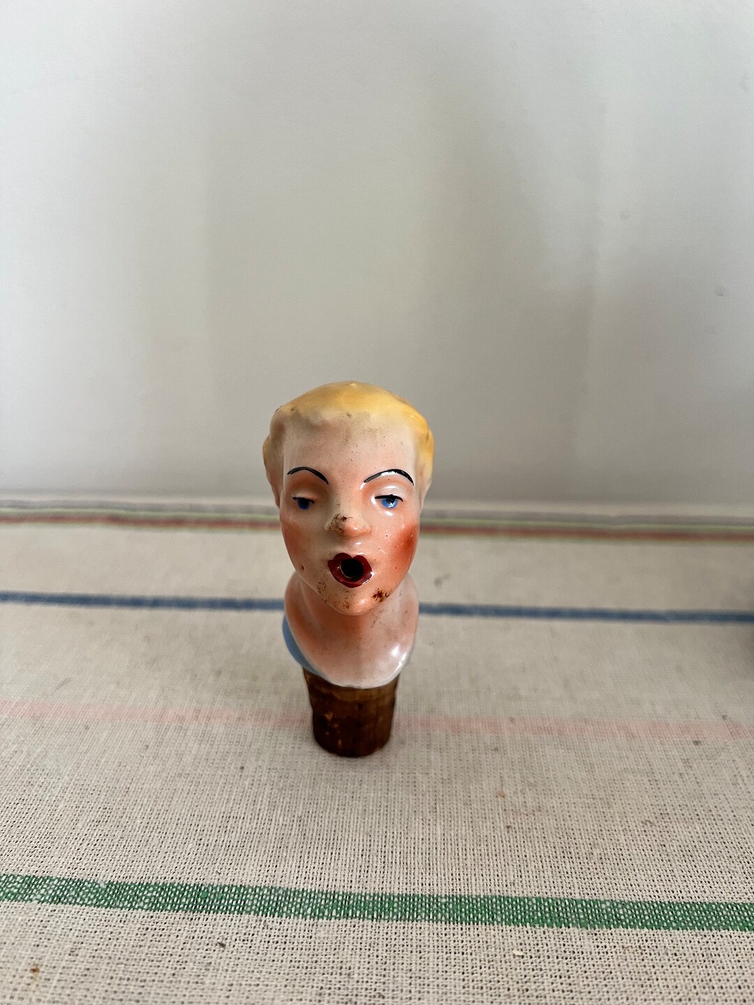 An Antique German Lady Head Porcelain Cork Bottle Stopper ( Liquid ...