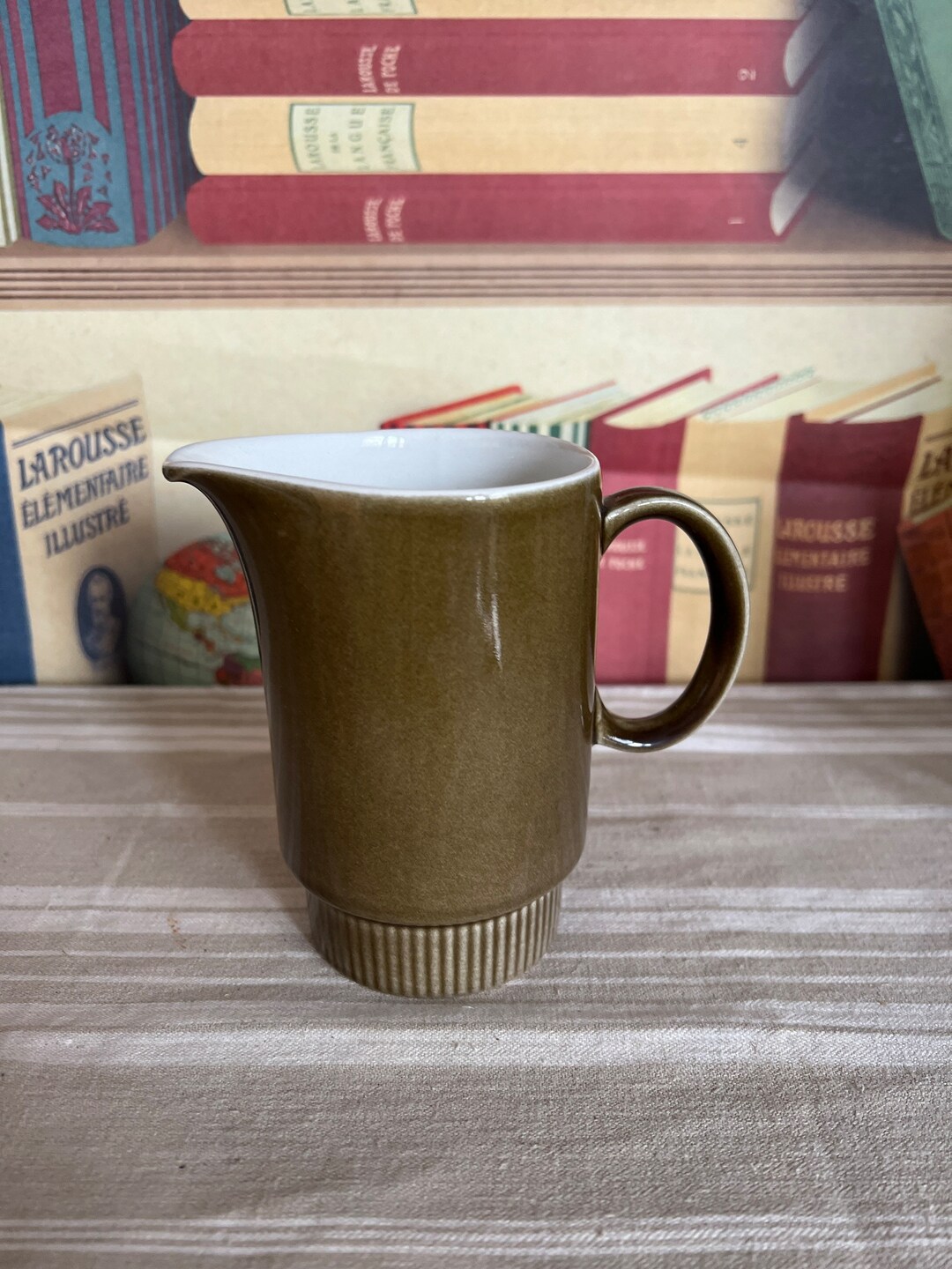 A Retro Poole Pottery Olive Green Large Versatile Milk, Sauce, Custard ...