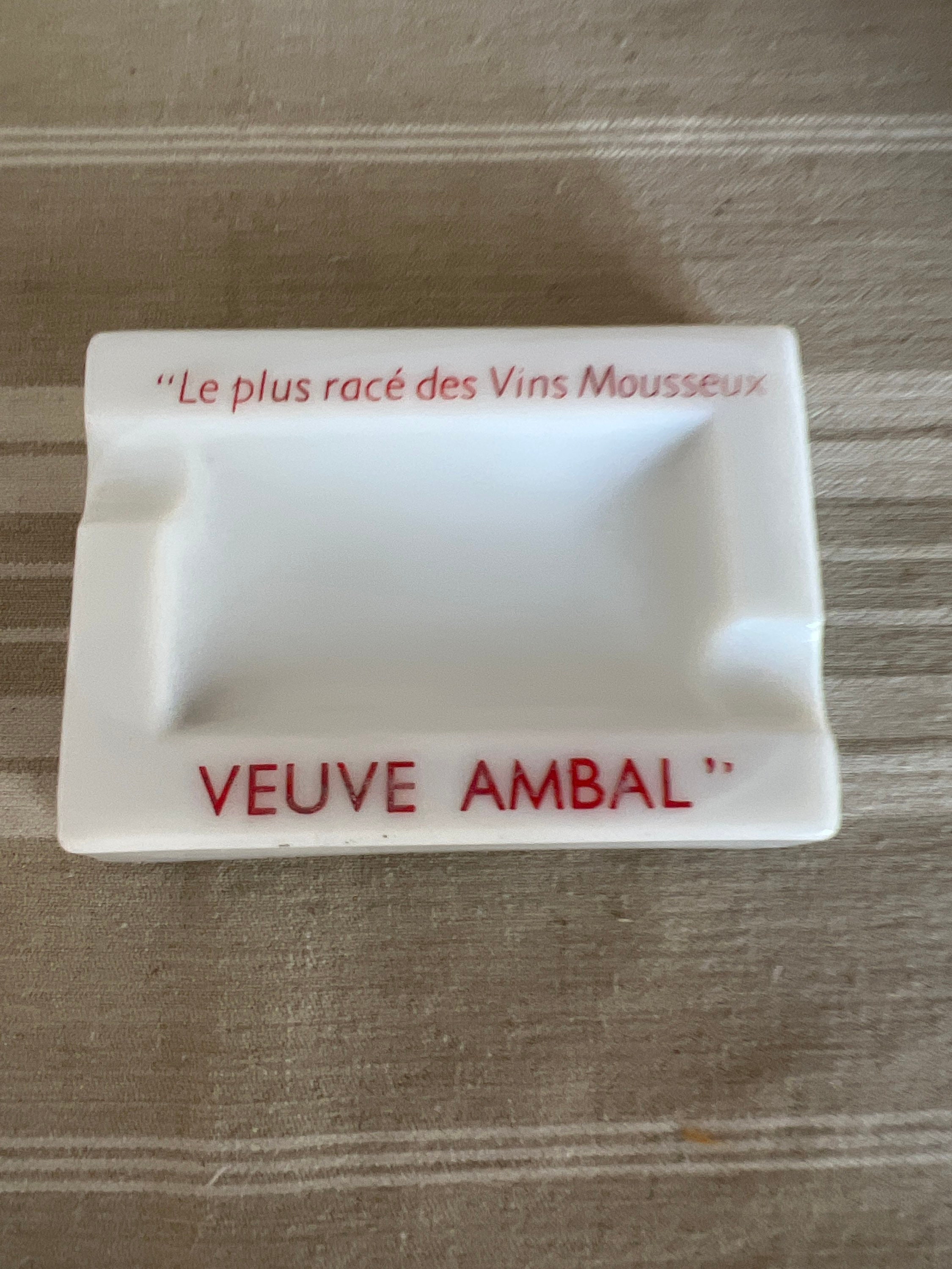 An Iconic Retro French White Opalex Glass Advertising Ashtray for Veuve ...