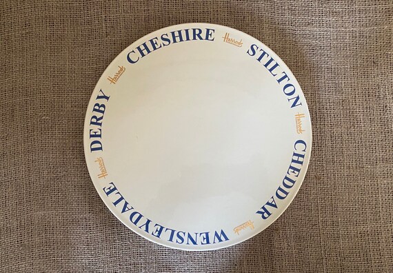 Vintage Harrods London Cheese Plate in a Blue and White China - Etsy