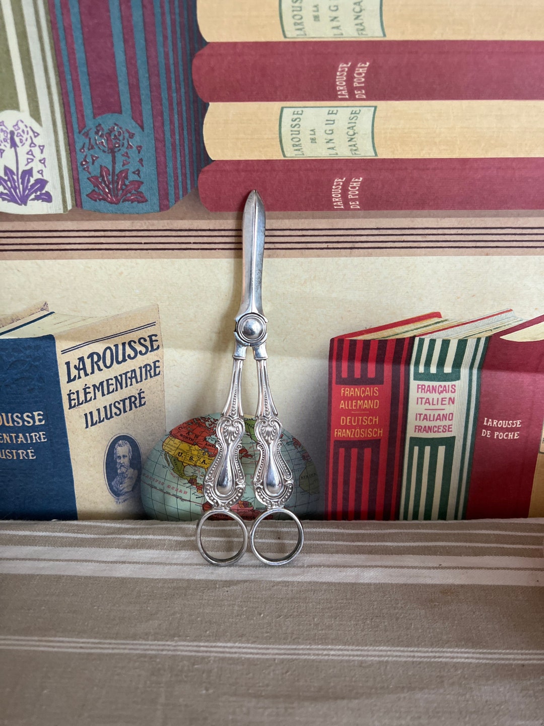 An Exquisite Pair of Ornate Silver Grape Scissors to Dress the Fruit ...