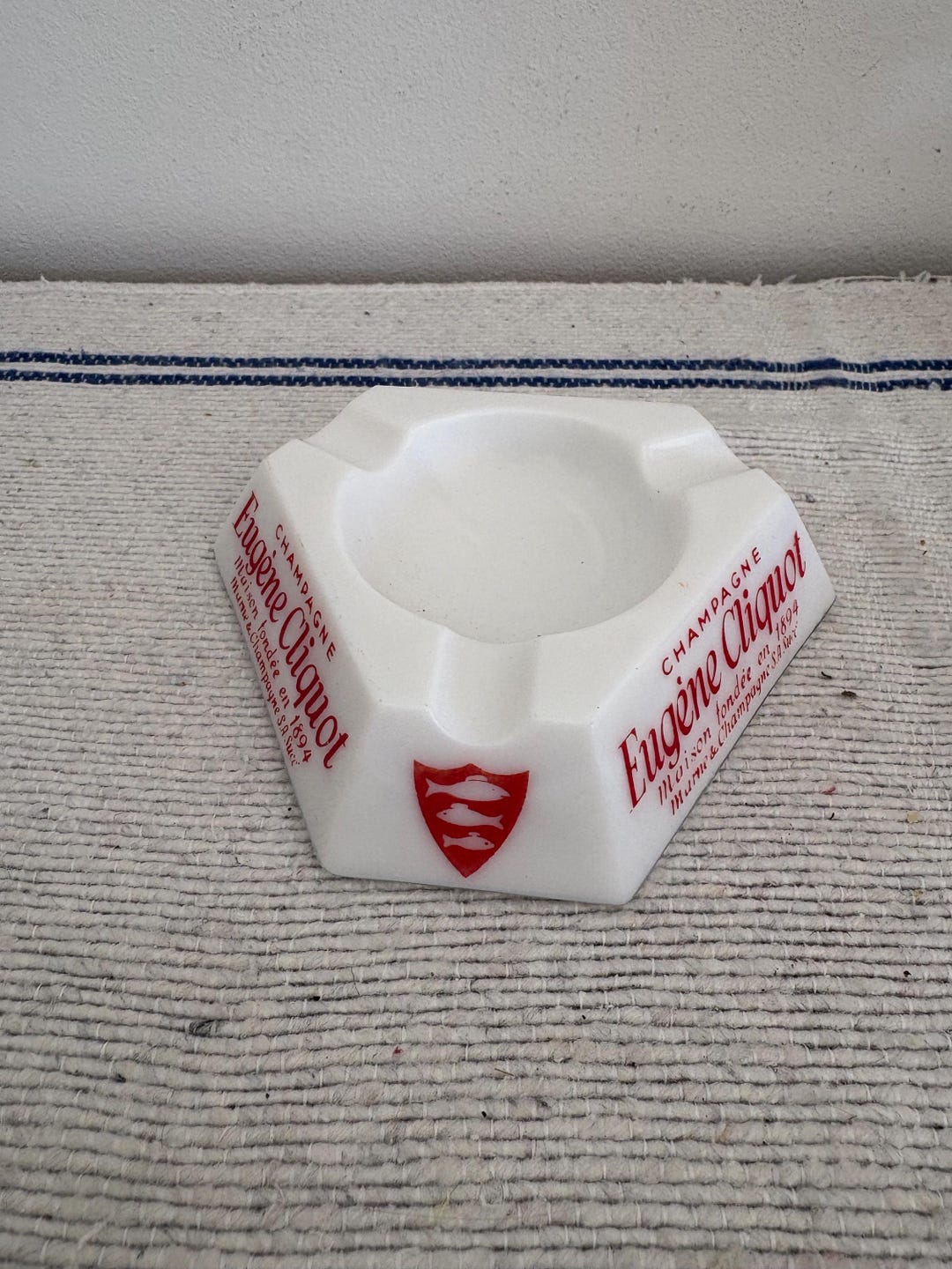 An Iconic Retro French White Opalex Glass Advertising Ashtray for ...