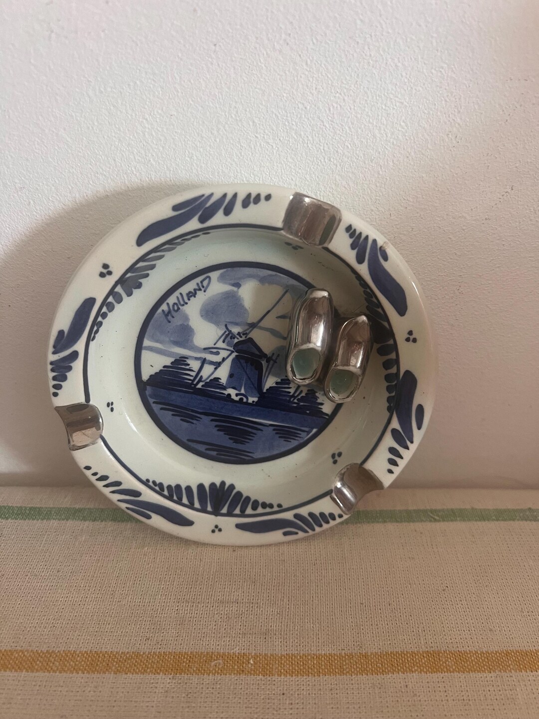 A Unusual Beautiful Delft Blue Dutch Holland China Hand Painted Blue ...