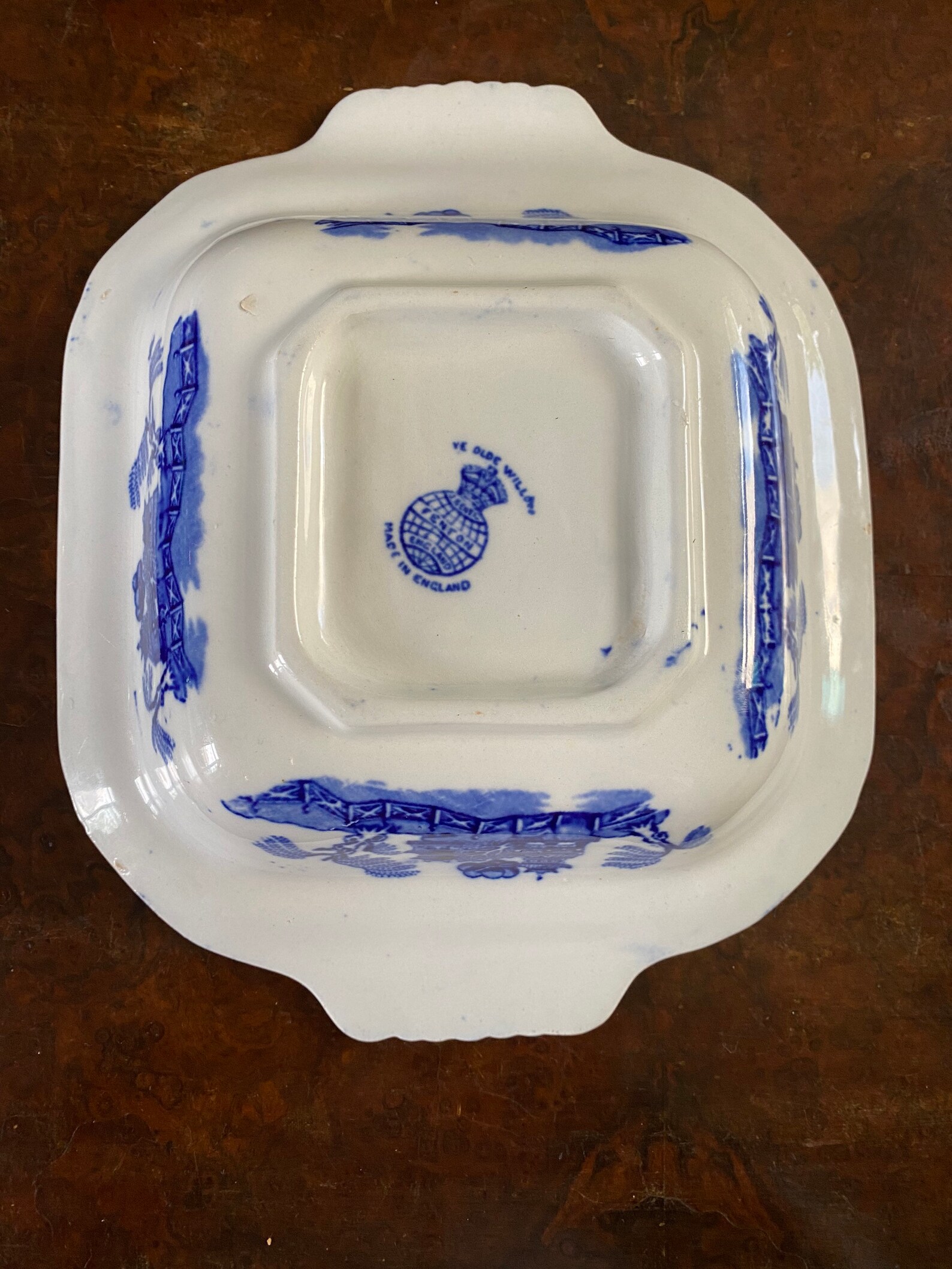 Ye Olde Willow Fenton made in England Square Ironstone China - Etsy