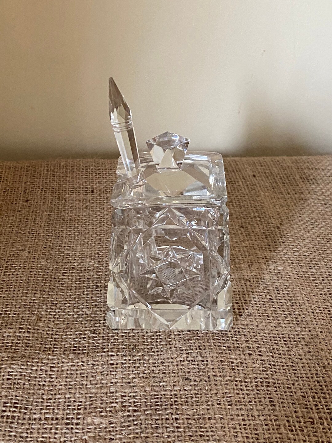 A Rare Antique French Pressed Glass Crystal Mustard Pot With - Etsy