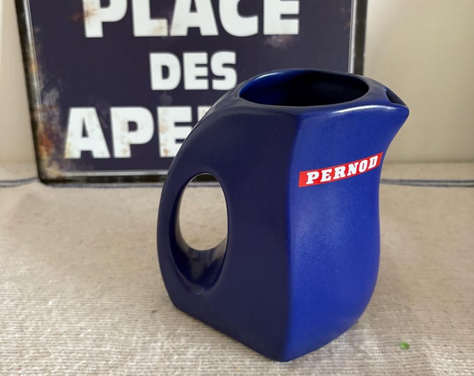 An Iconic Cobalt Blue Ironstone 1950s French Vintage Pernod Jug Carafe ...