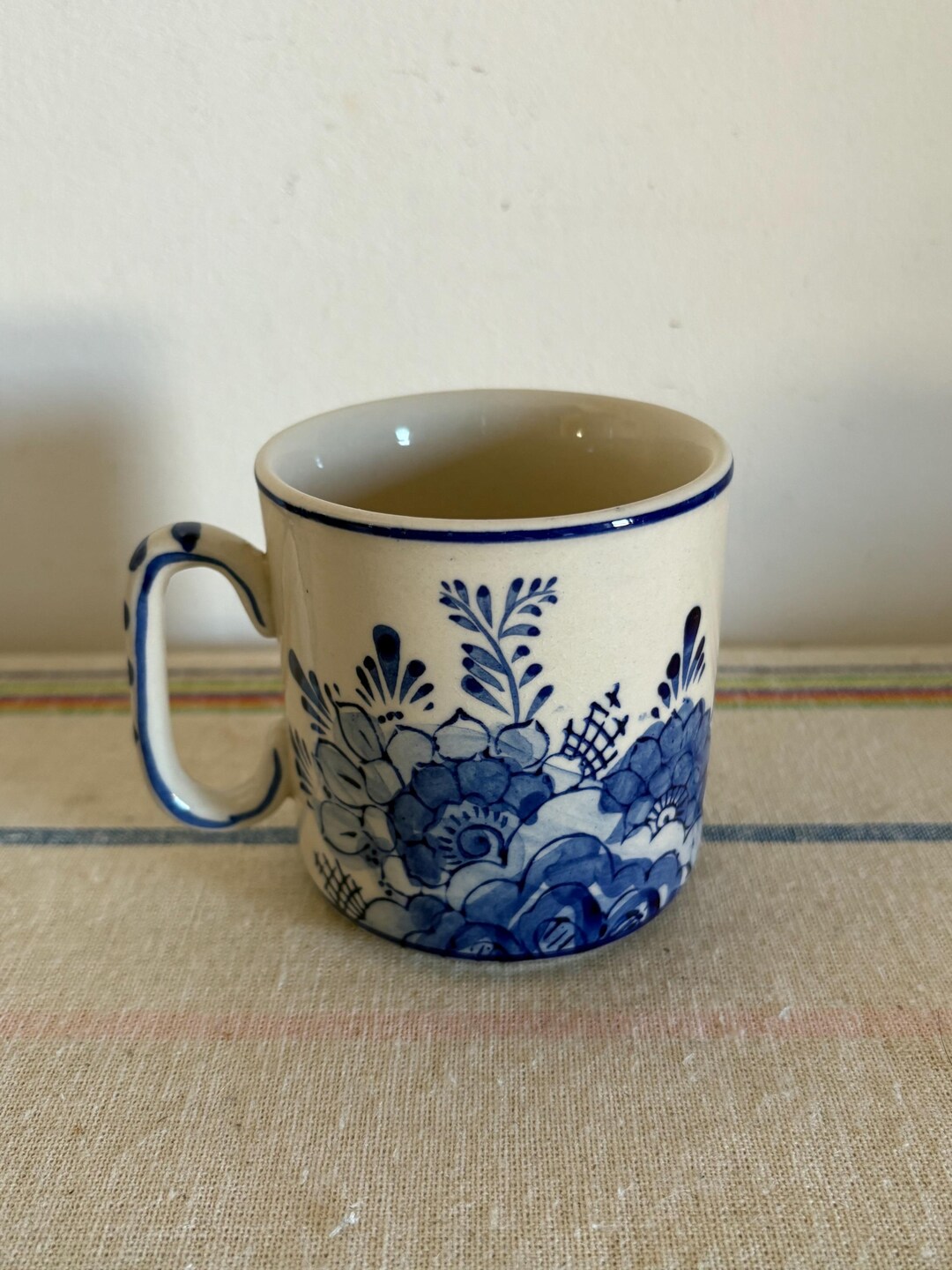 A Collectible Vintage Dutch Holland Delfts Blue and White Hand Painted ...