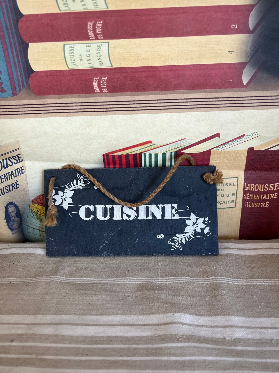 A French Slate ' Cuisine' Kitchen Door Sign With a String Handle - Etsy