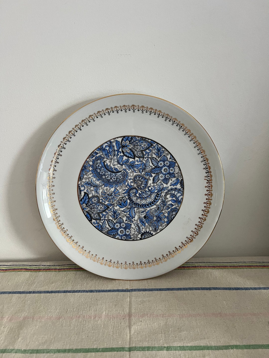 A Gorgeous French Porcelain 11.5 Diameter Cake Plate, Large Round ...
