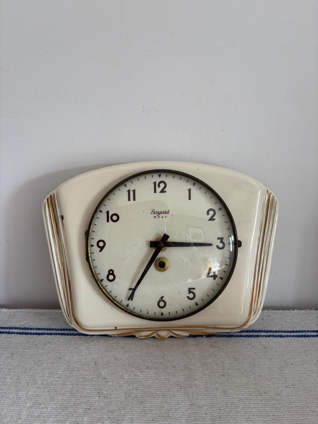 A Vintage Bayard 8-day Wall Clock, From the Mid-20th Century, Cream ...