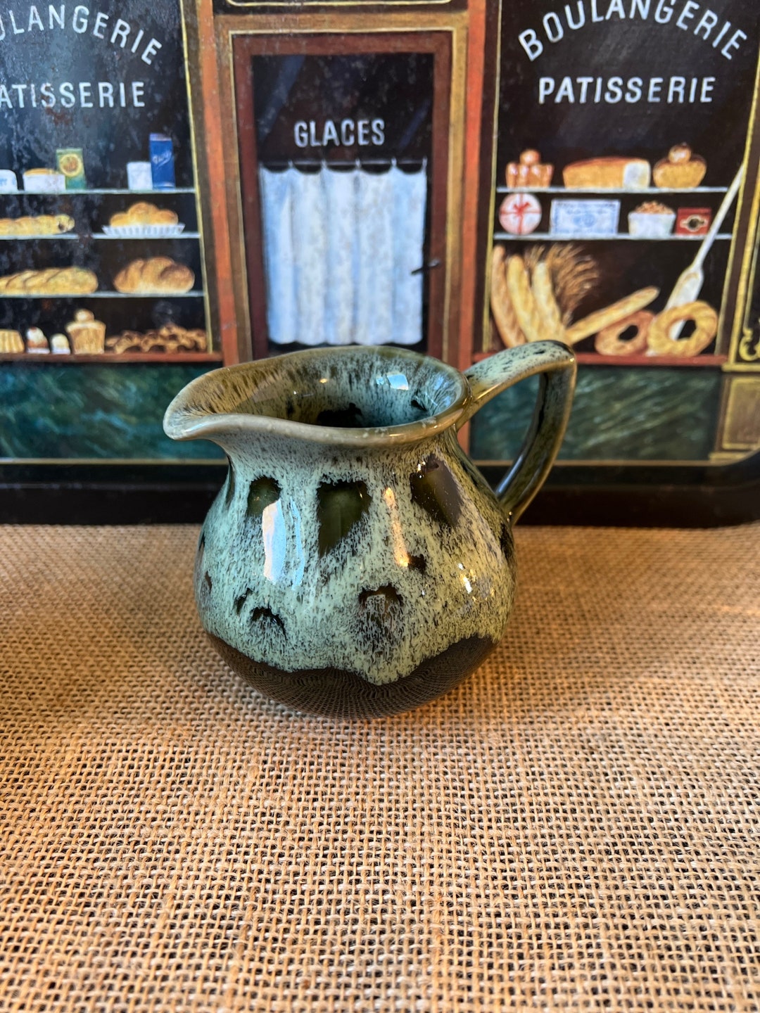 A Vintage Fosters Pottery Green Honey Comb Lava Milk Jug Creamer - Etsy