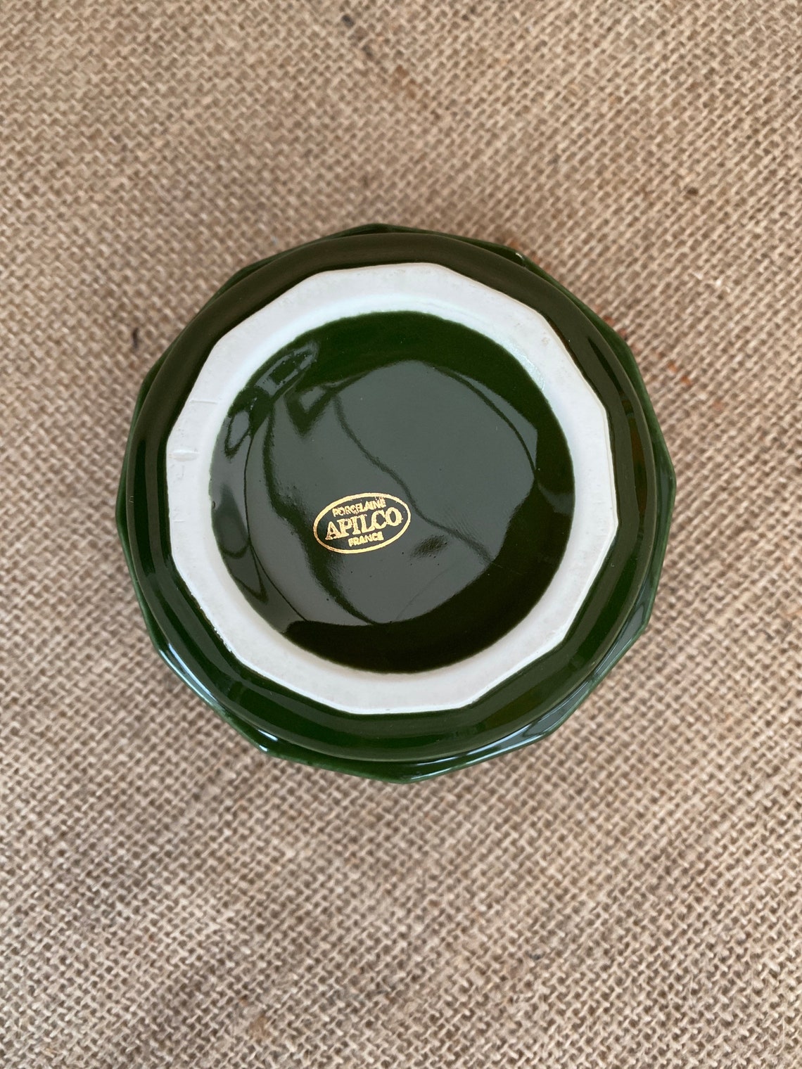 Genuine Vintage French Apilco Small Green Porcelain Large - Etsy