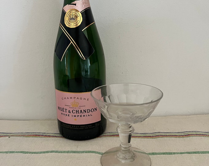 A Beautiful Antique French 1920s Crystal Champagne Coupe Glass (small ...