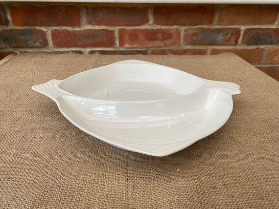 A Large Oval Fish Themed White Porcelain Large Plate to Use as | Etsy