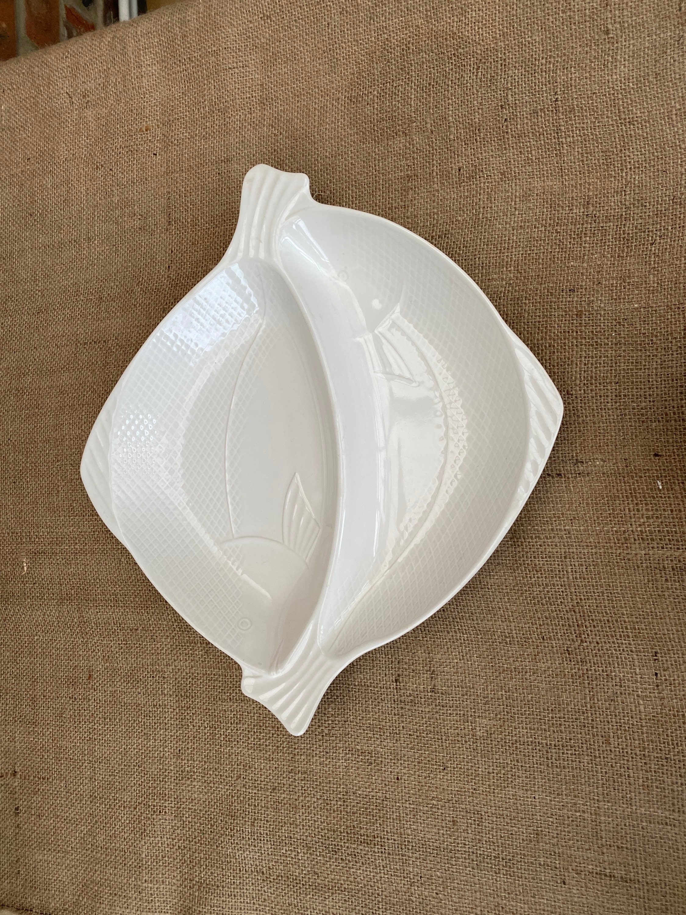 A Large Oval Fish Themed White Porcelain Large Plate to Use as - Etsy