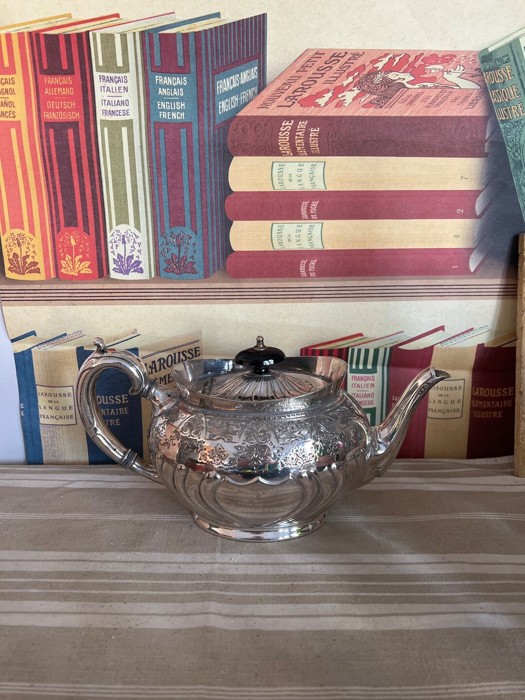A Well Used Decorative Atkins Brothers ( A B) Silver Plated Teapot With ...