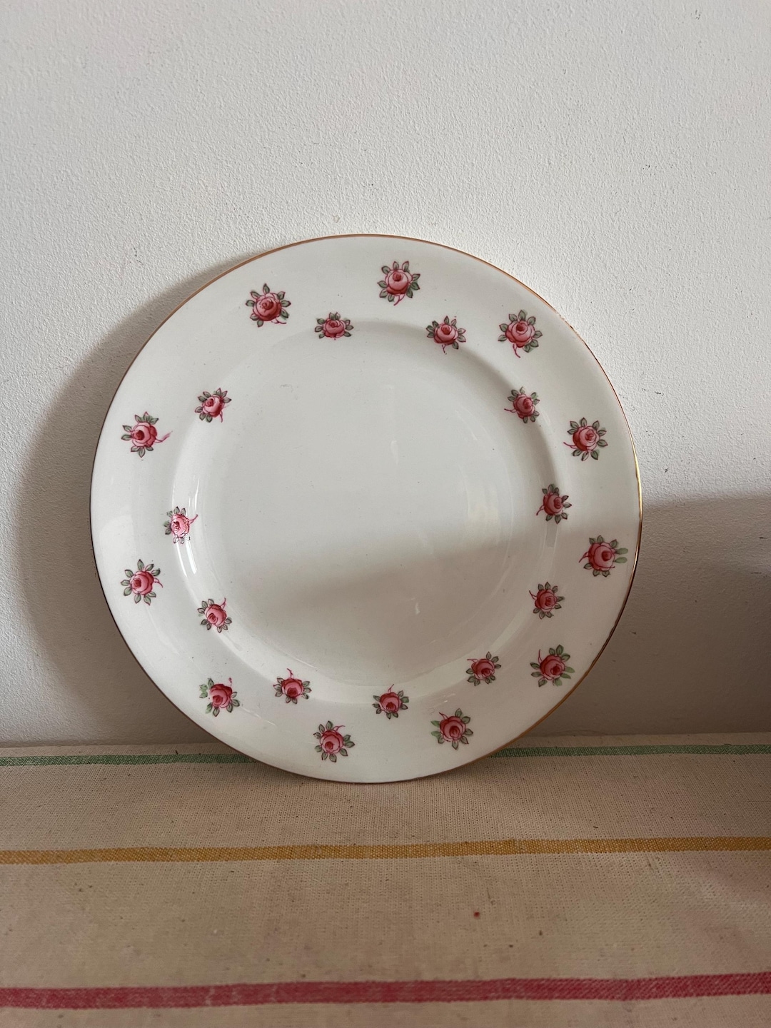Lovely Vintage 1950s Rose Pattern Heathcote China Set of Two Side Tea ...