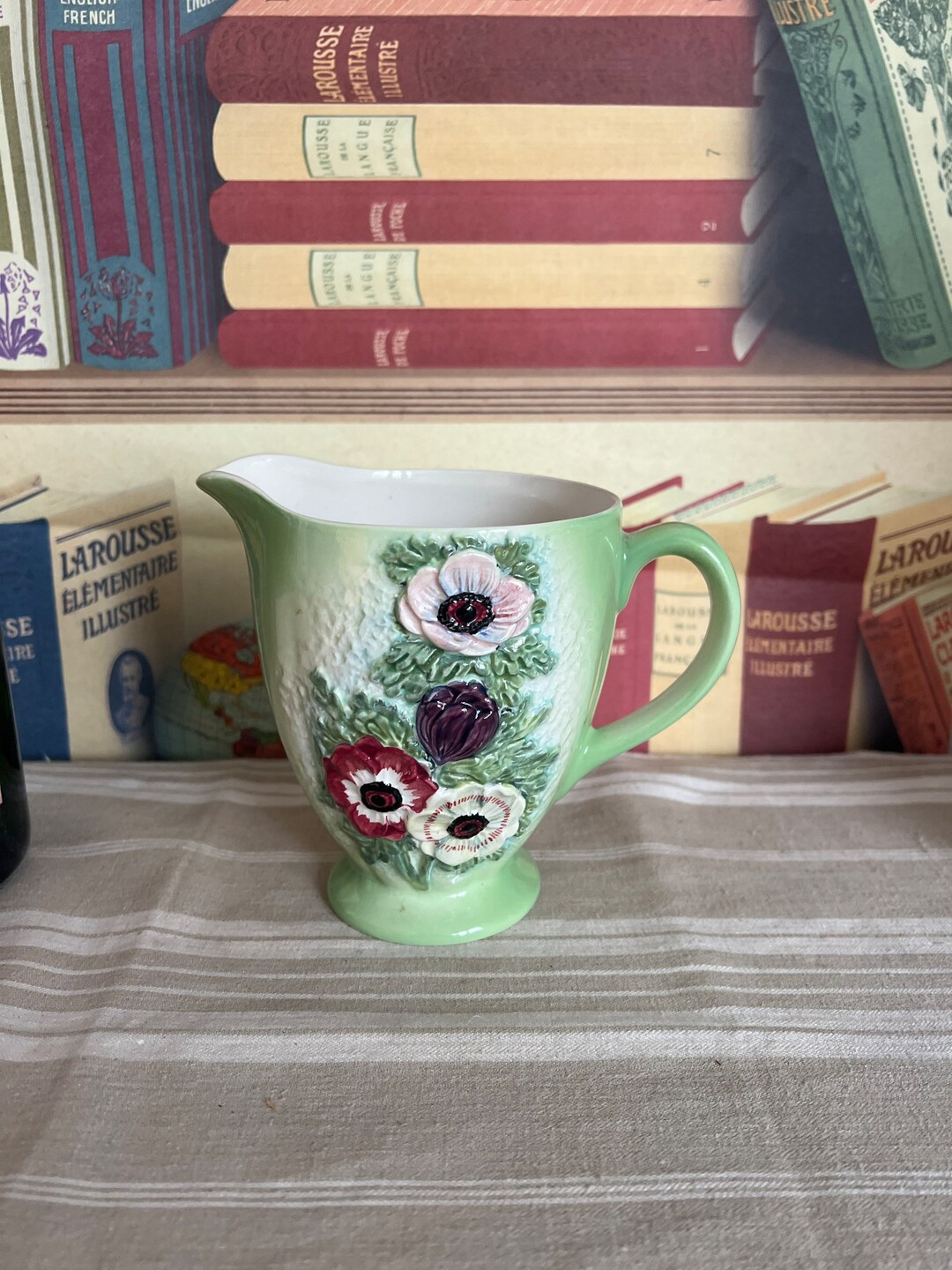 A Gorgeous Medium Sized Art Deco Era Beswick Jug Vase in Green With ...