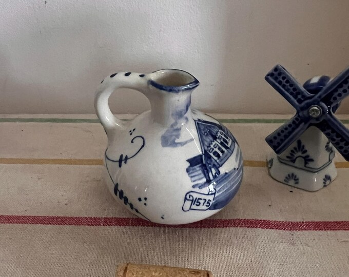 A Small Hand Painted Windmill and Floral Design T,lootsje Bols 1575 ...