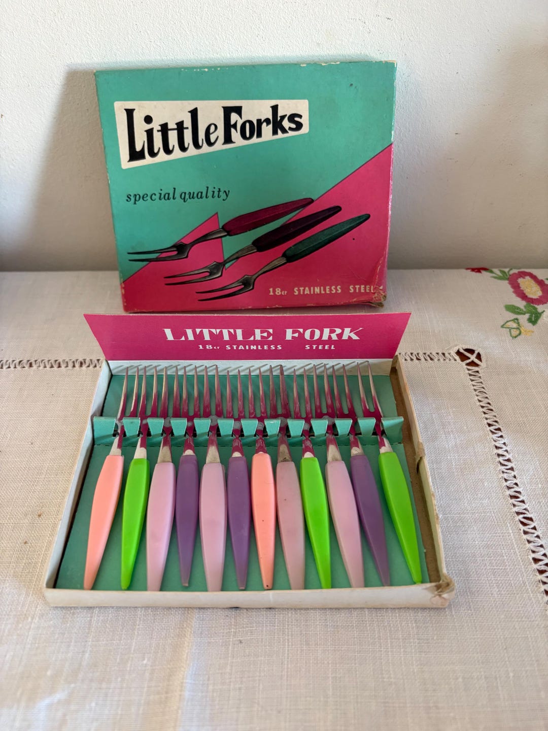 Set of 12 Vintage High Class Little Fork Stainless Steel Cocktail Forks ...