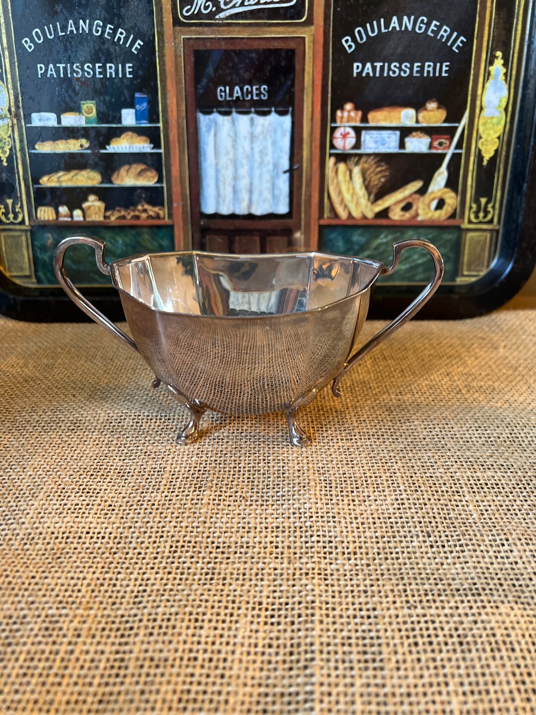 A Silver Plated Vintage, Antique Footed EPNS 1147 Hard Soldered Sauce ...