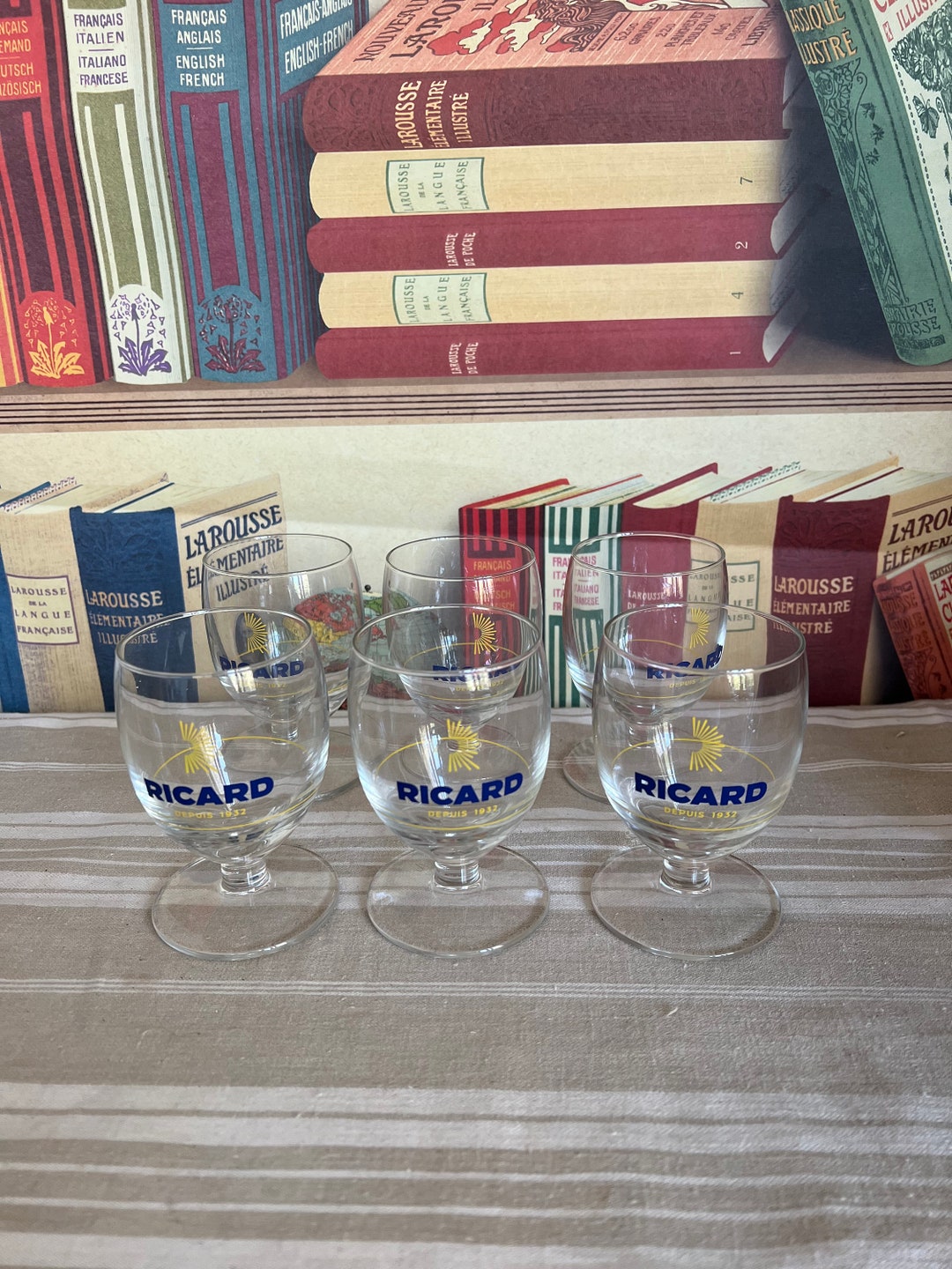 Coffret de 6 verres logo demi-soleil Ricard Depuis 1932 pour servir le ...