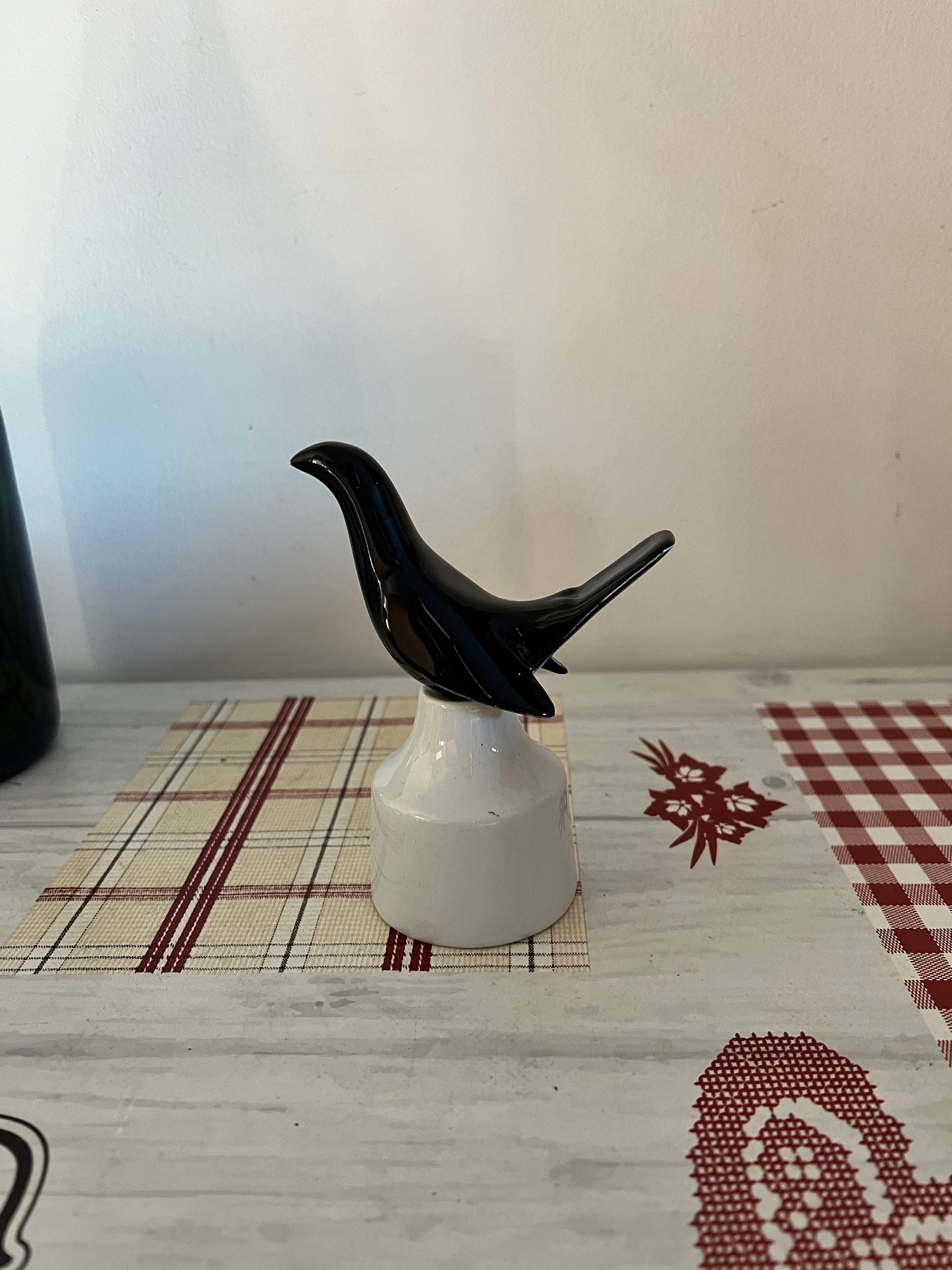 A Really Cute Boxed Black Bone China Bird Pie Funnel by Royal Worcester ...
