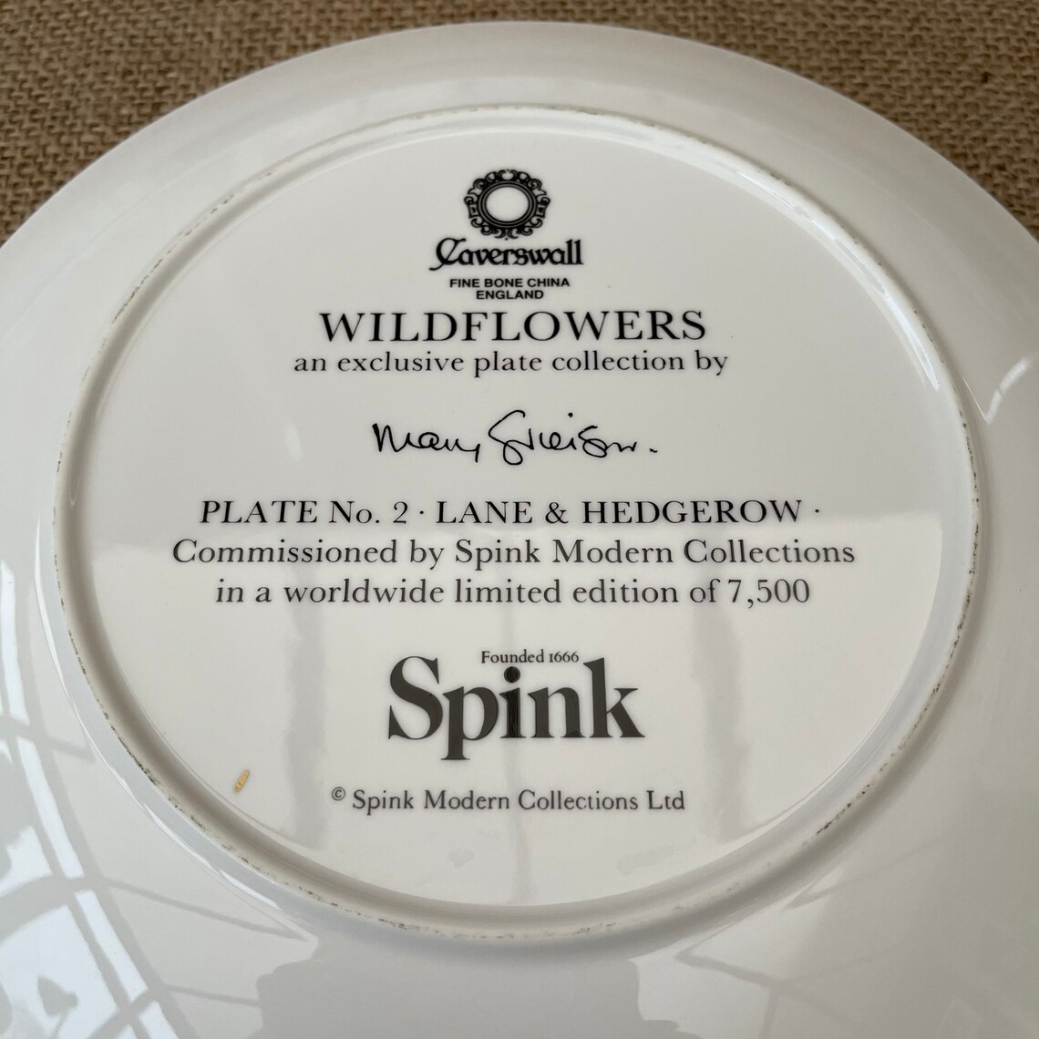 Caverswall Wildflowers Fine Bone China Plate No 2 Mary Grierson Lane ...