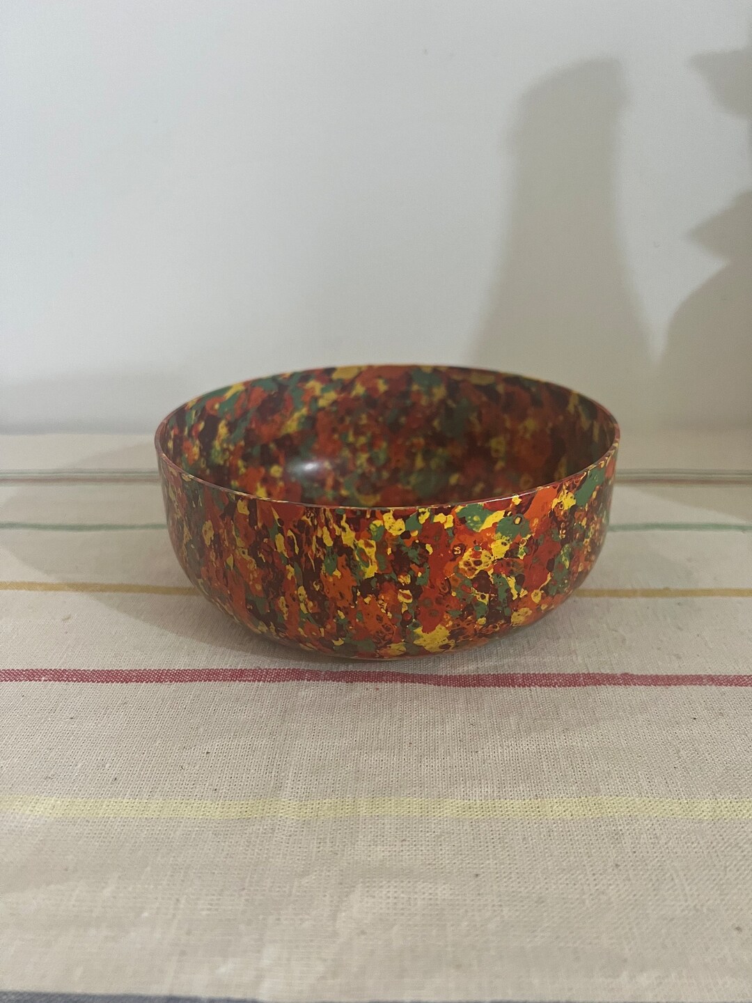 An Usual Vintage Melamine Confetti, Paint Palette, Green, Orange, Red ...