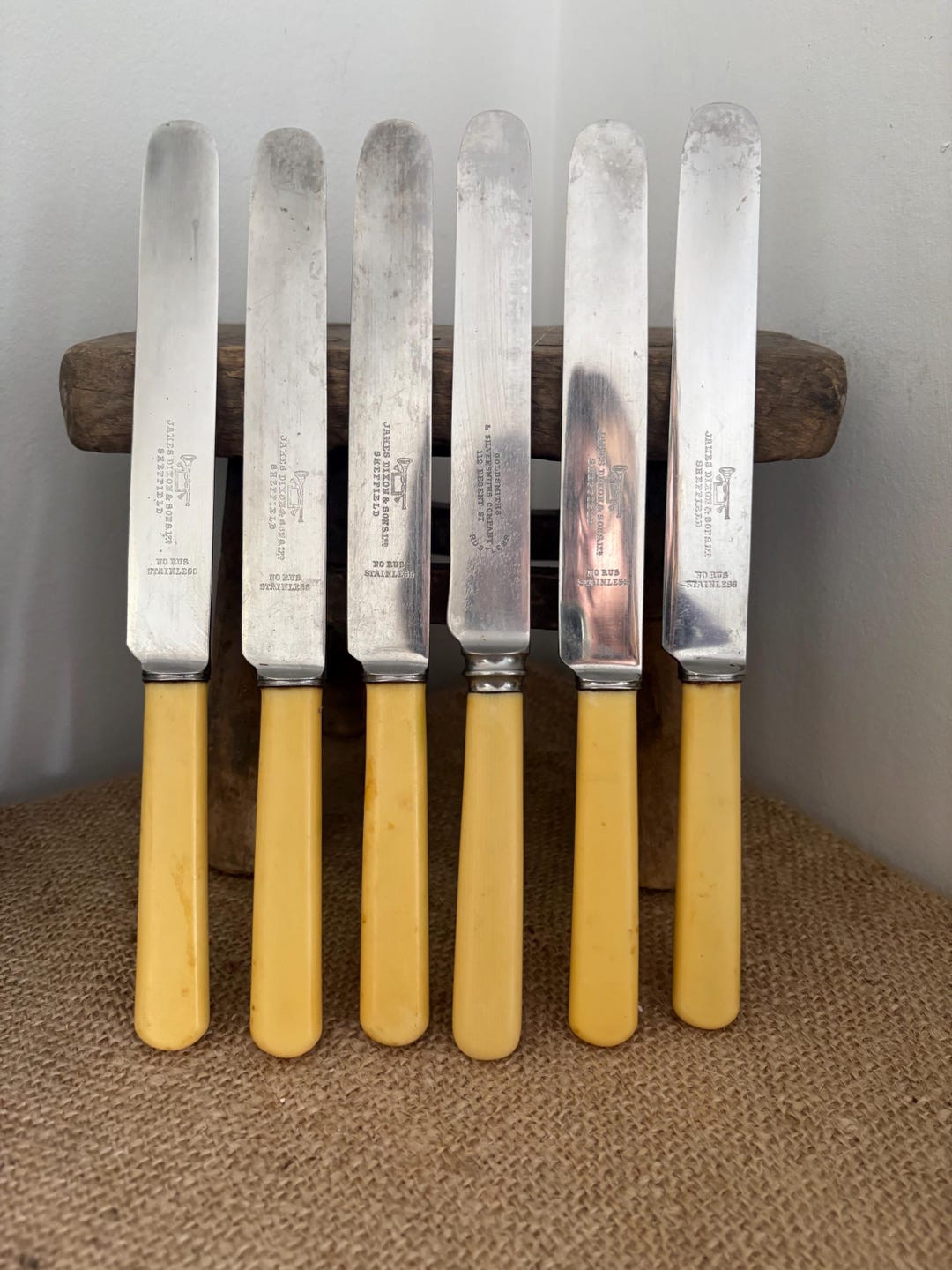 A Set of Six James Dixon ' No Rus' 9.5 " Stainless Steel Cutting Tool ...