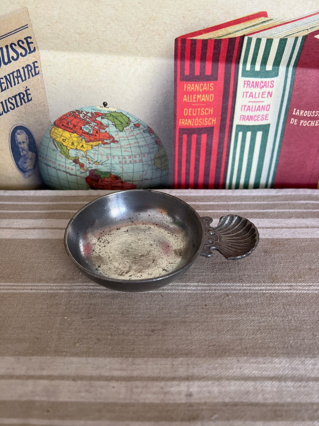 A French Vintage RG Stamped Etain 95% Pewter Sommelier Porringer Wine ...