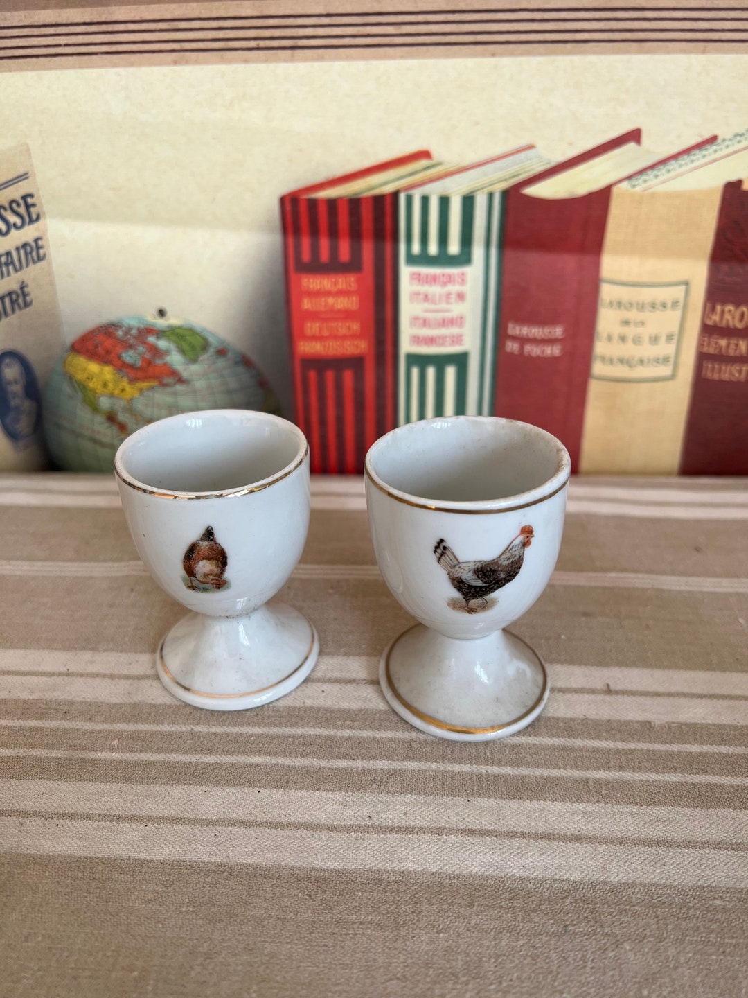 A Collectible Set of Two Foreign Stamped Porcelain Egg Cups With ...