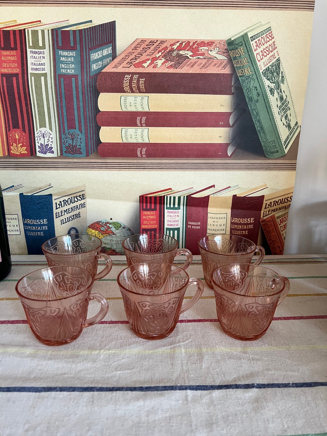 A Gorgeous Set of Six Depression Era Vintage Pinky Peach Decorative ...