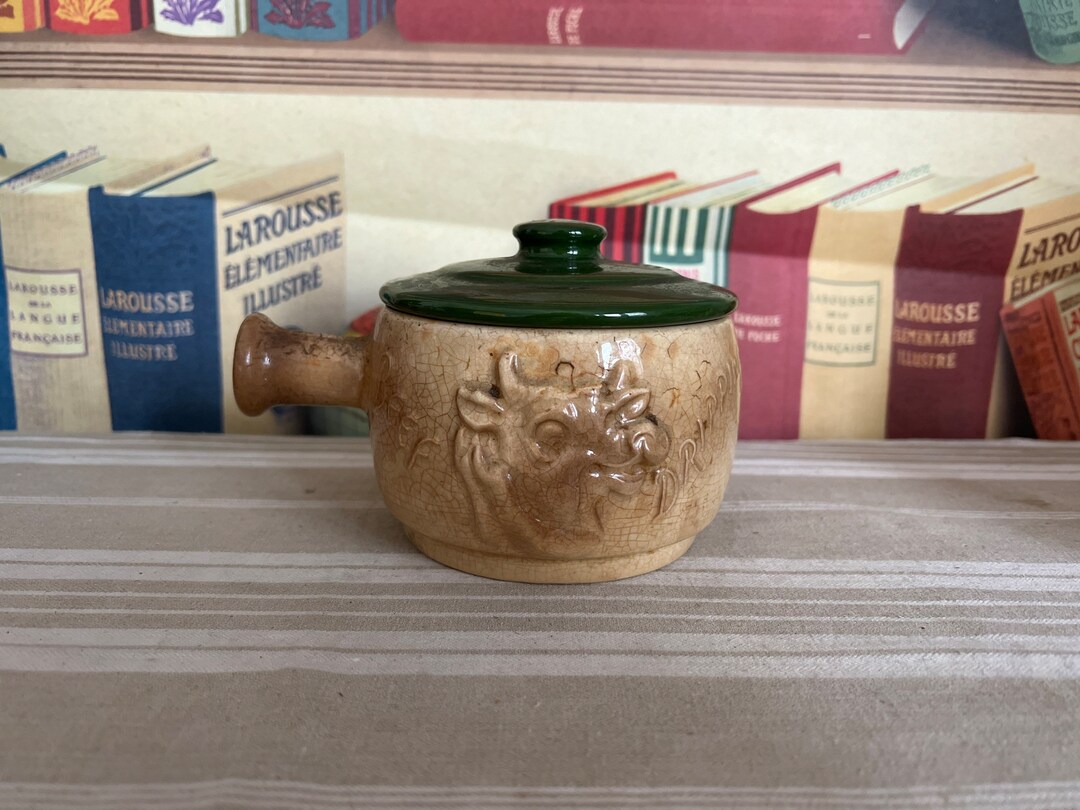 Vintage Sylvac Beef Dripping Pot: 1950s Beige Pottery With Emerald ...