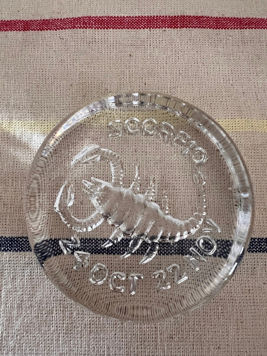 An Unusual Scorpio Clear Glass Paperweight 24 Octo - 22 Nov With a ...
