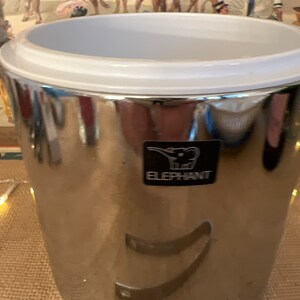 A Retro French Elephant Japan Silver Metal Outer Ice Bucket With ...
